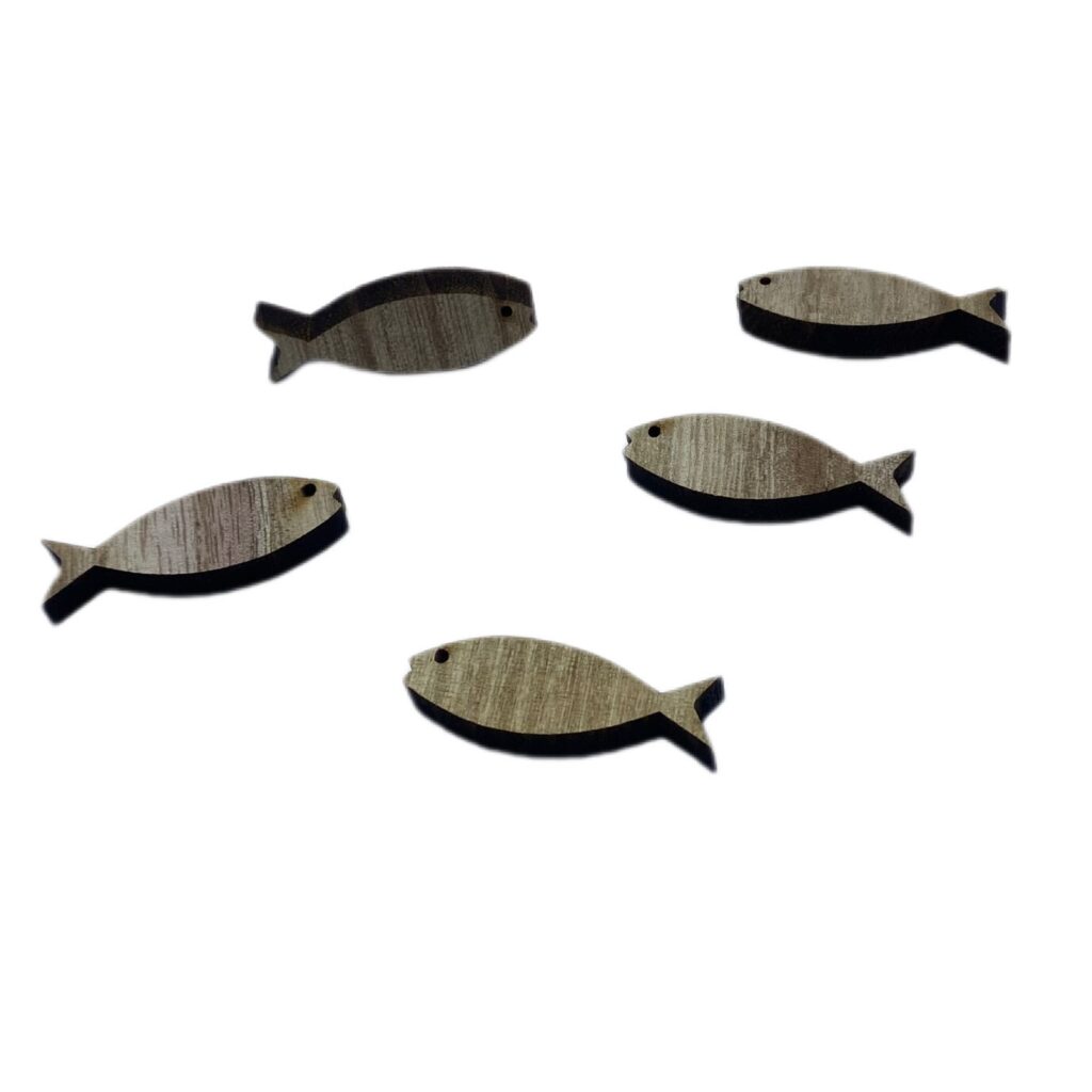 Poissons bois 16 pcs - L'Entrepôt de la Fête